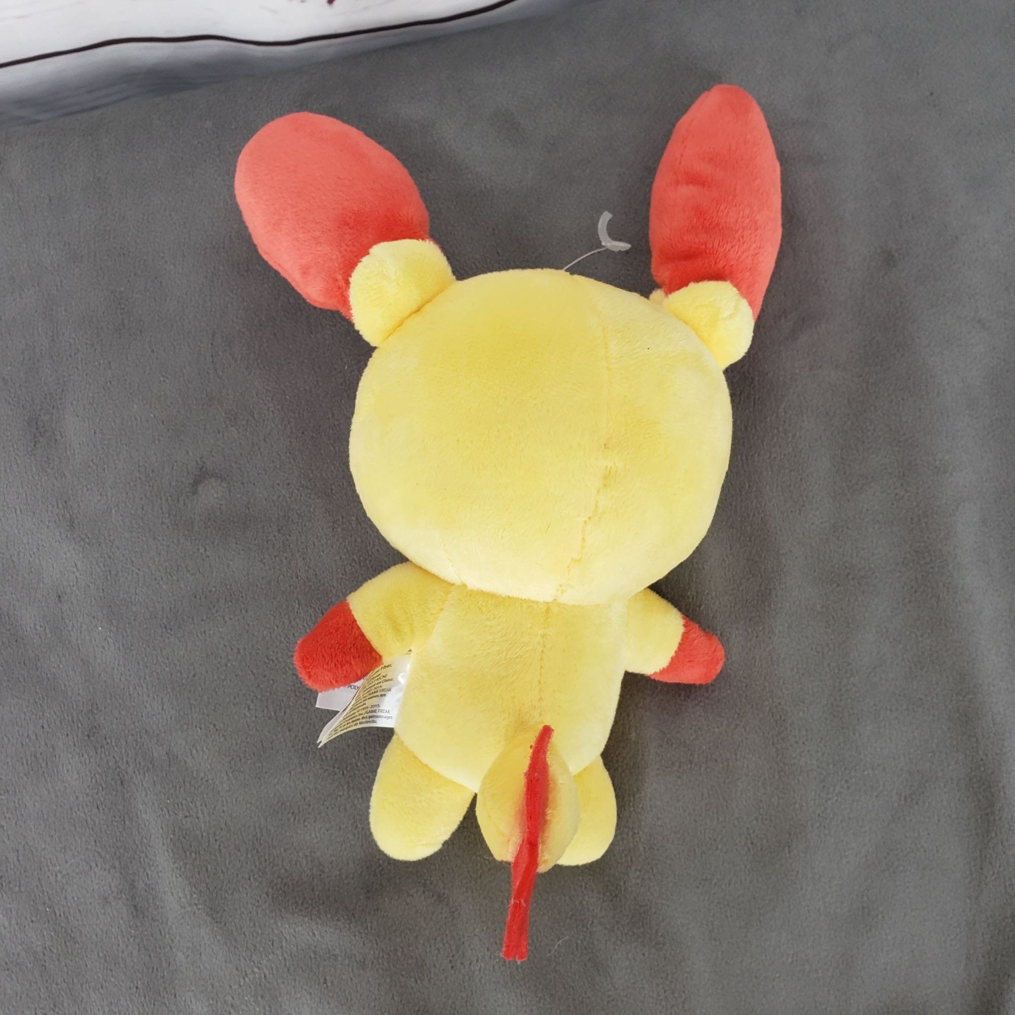 Pokemon Plusle 10" Plush Stuffed Animal 2015 Tomy Yellow Red Crosses ...
