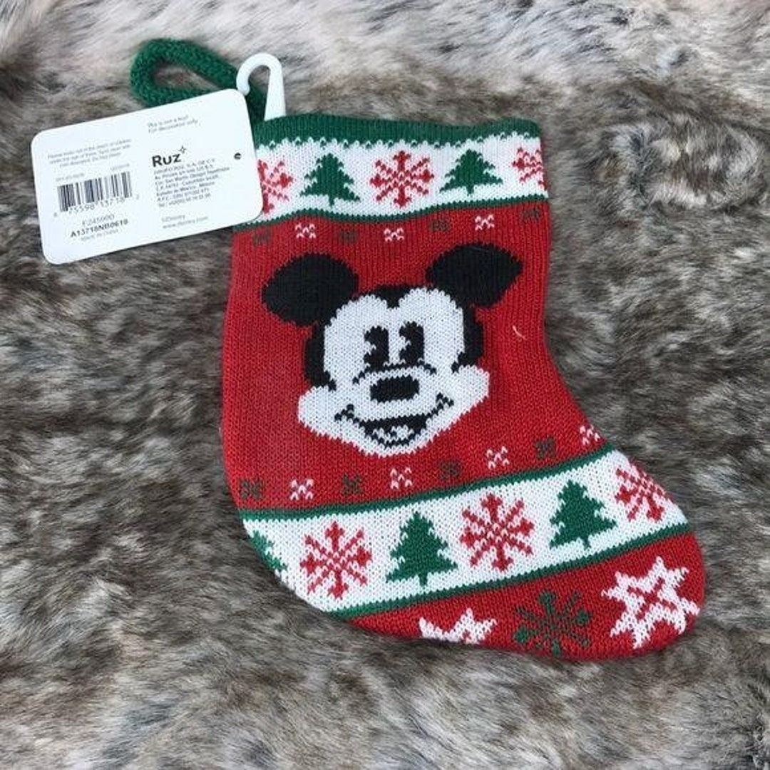 Disney Mickey Mouse Red Knit 7 Inch Christmas Stocking - Etsy