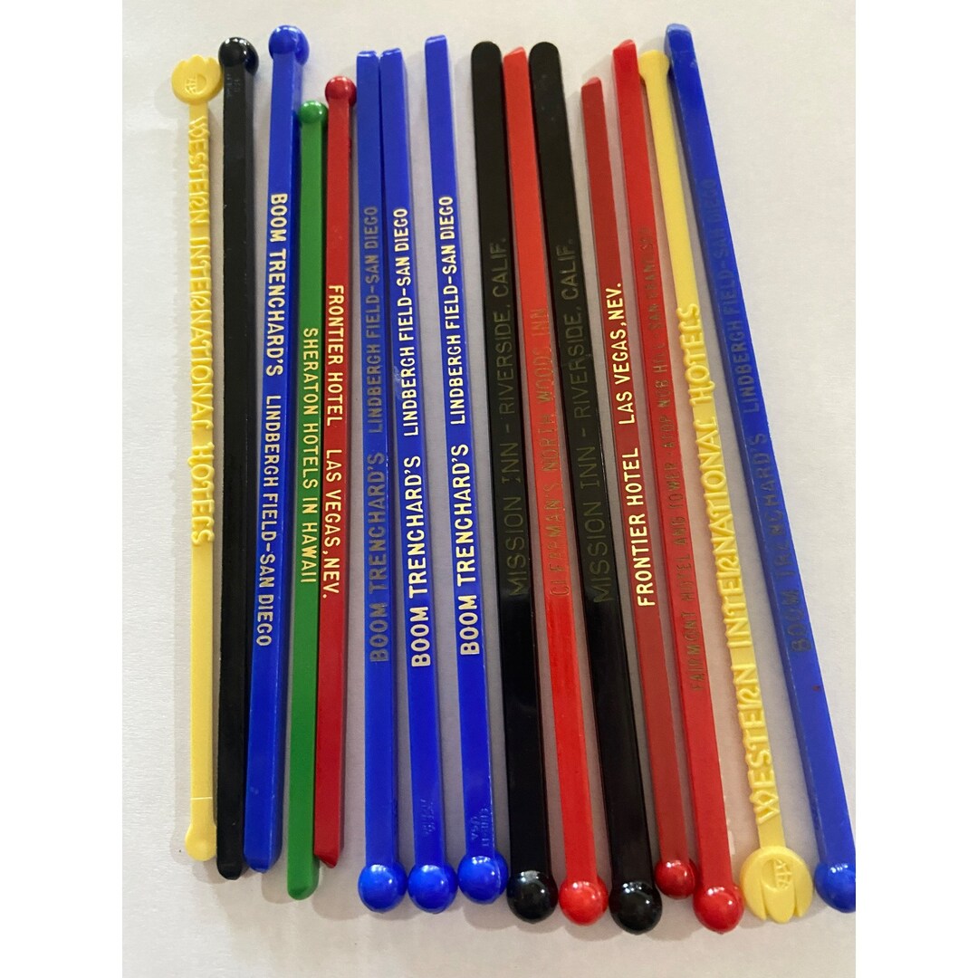 Vintage Various Hotel Swizzle Sticks Lot of 15 Assorted Colors - Etsy