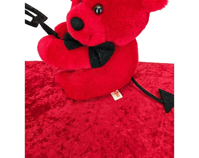 PBC International Red Devil Bear Plush Stuffed Animal Vintage - Etsy