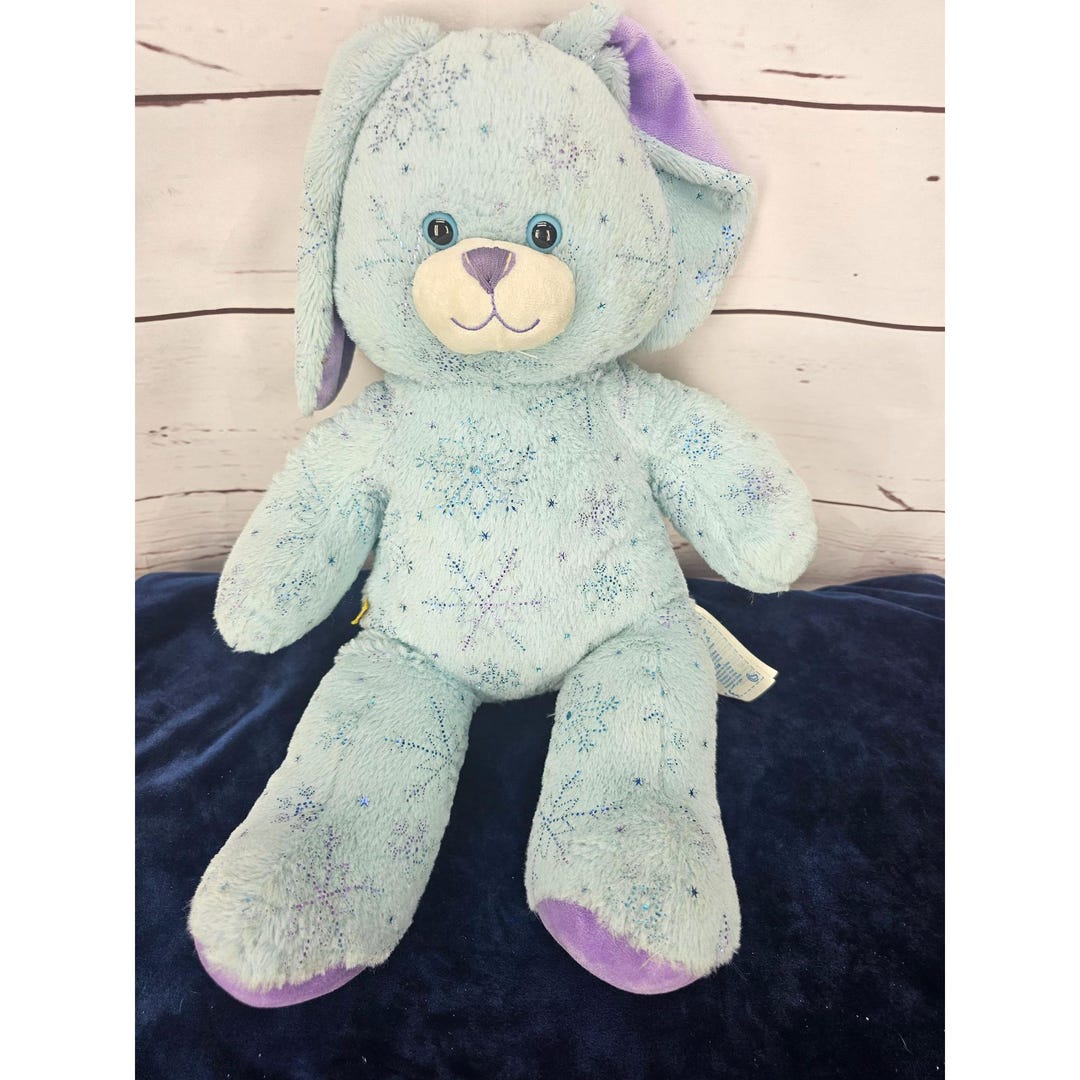 Build a Bear BABW Blue Bunny Rabbit Plush Stuffed Animal Sparkle ...