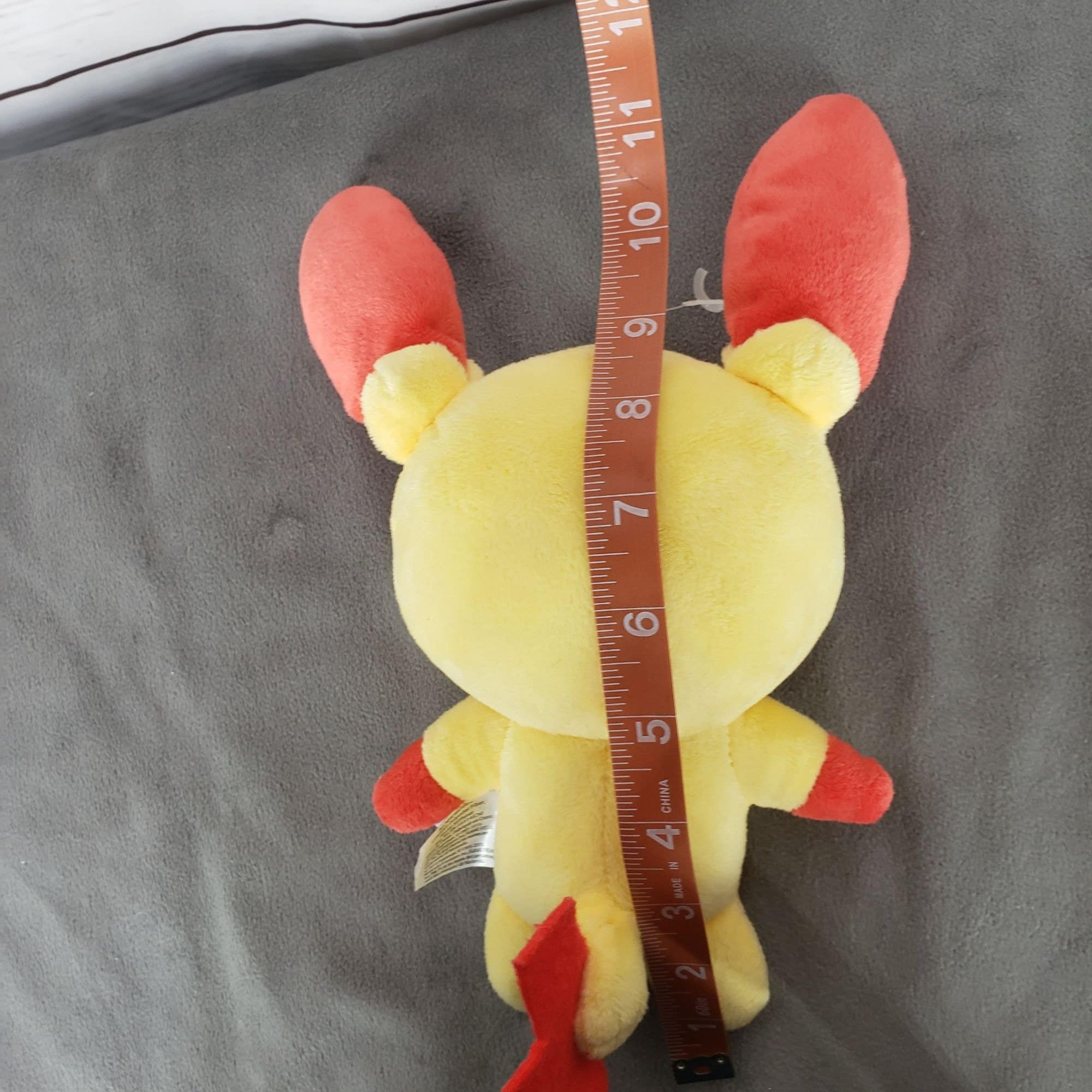 Pokemon Plusle 10" Plush Stuffed Animal 2015 Tomy Yellow Red Crosses ...