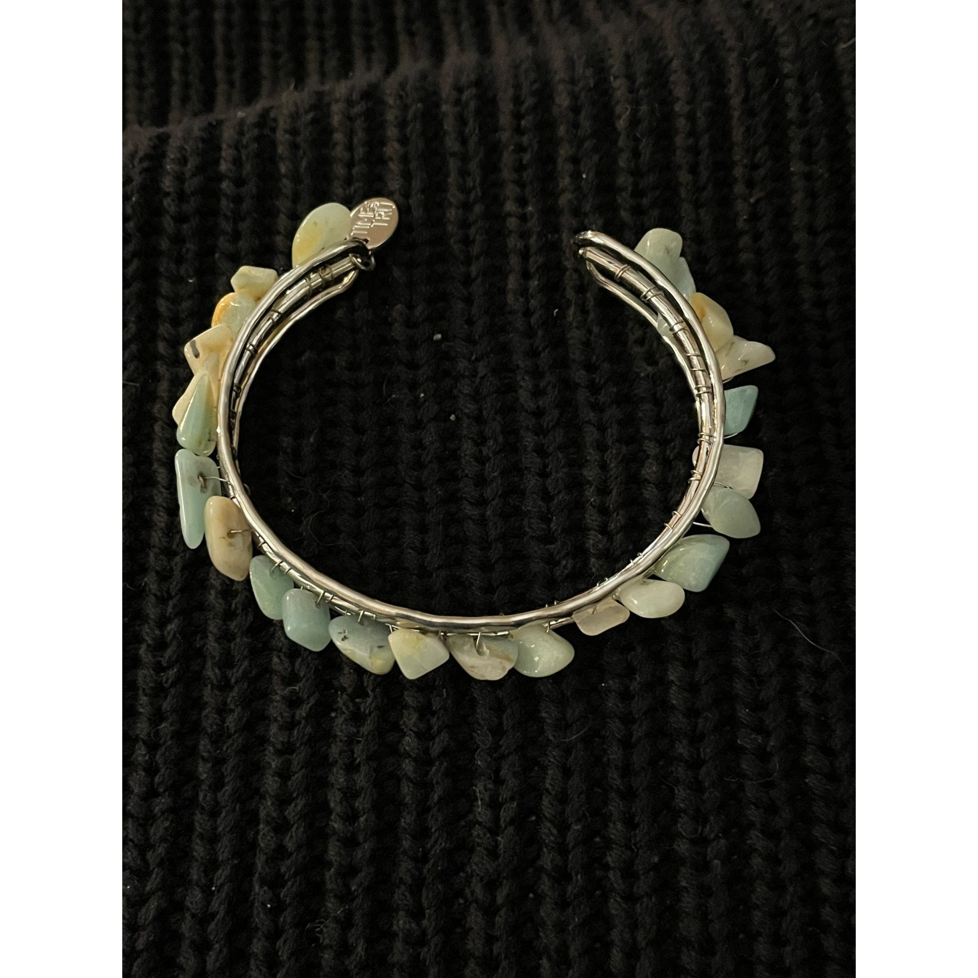 Time and Tru Blue Teal Beaded Half Slip on Bracelet Cuff - Etsy