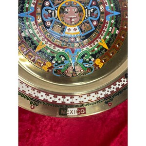 Copper Metal Plate Mexico Mayan Aztec Calendar 12" Mexicana Art Wall ...
