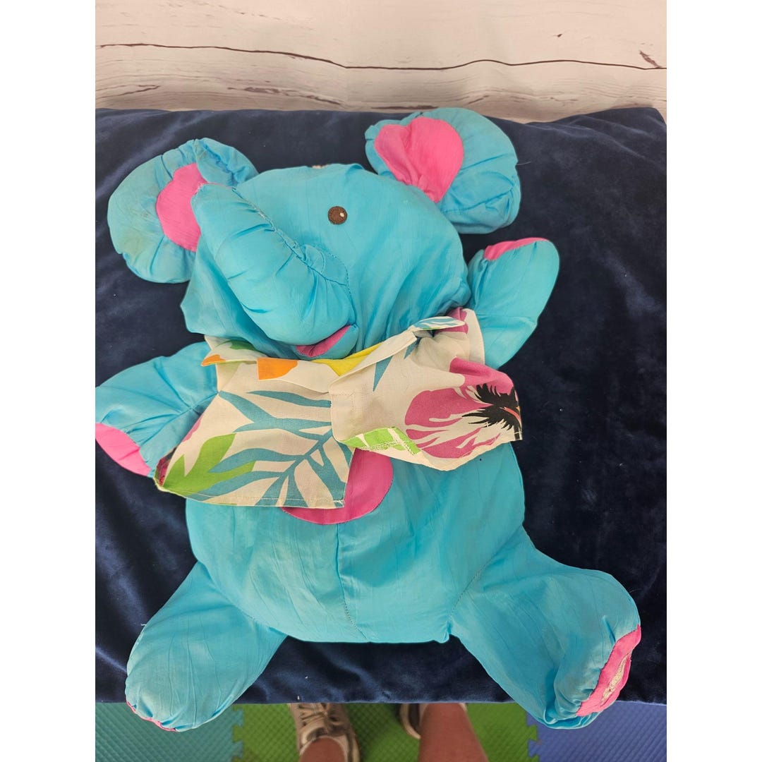 Vintage 1987 Fisher Price Puffalump Blue Elephant Hawaiian Shirt ...