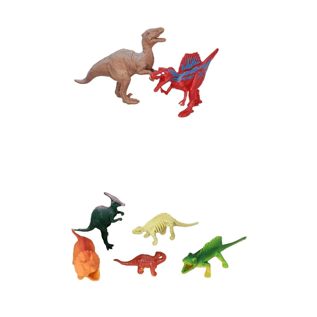 Lot of 7 Vintage Plastic Dinosaur T Rex Velociraptor Toys - Etsy