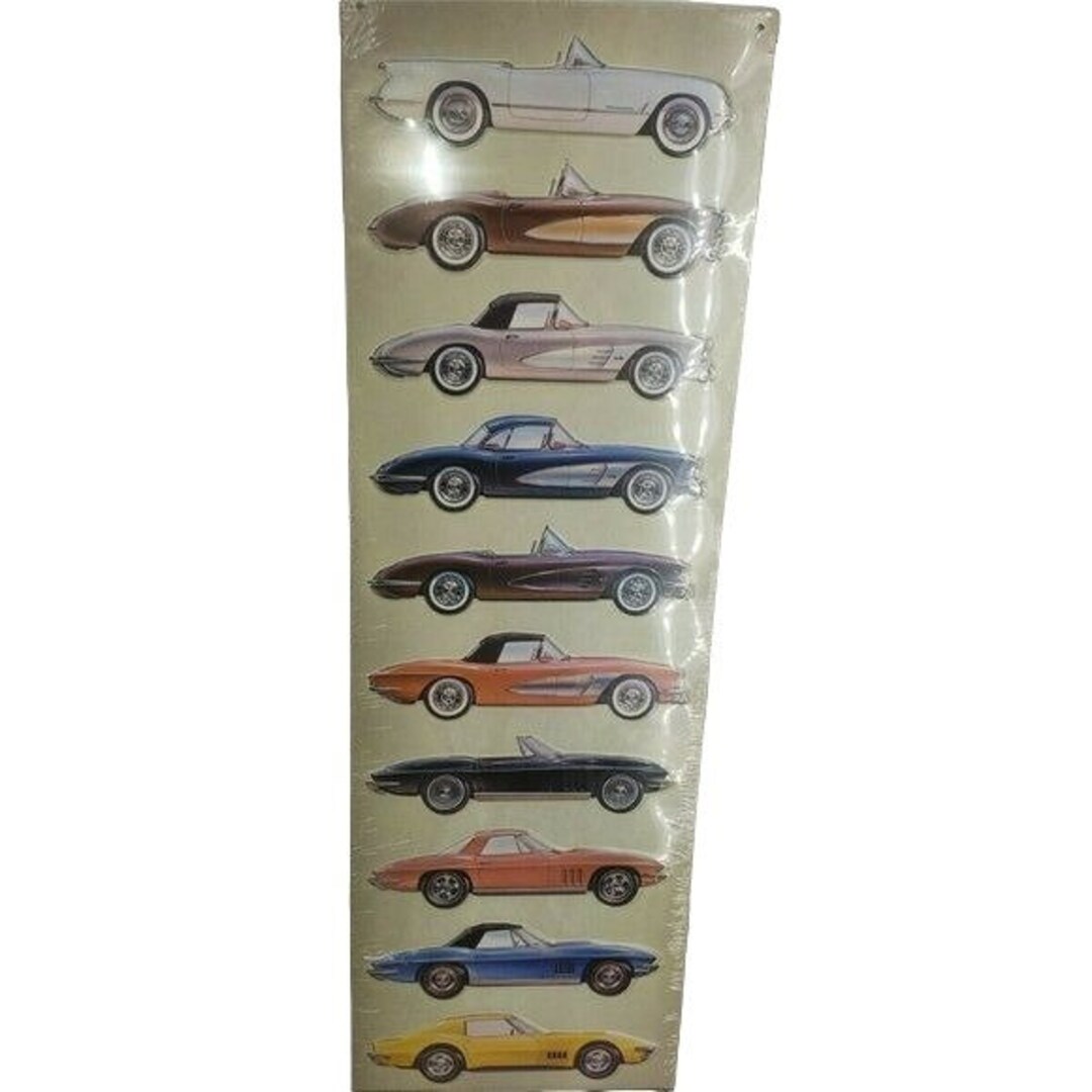 Evolution of the Corvette Open Road Metal Sign Car Junkie Machinic Shop ...