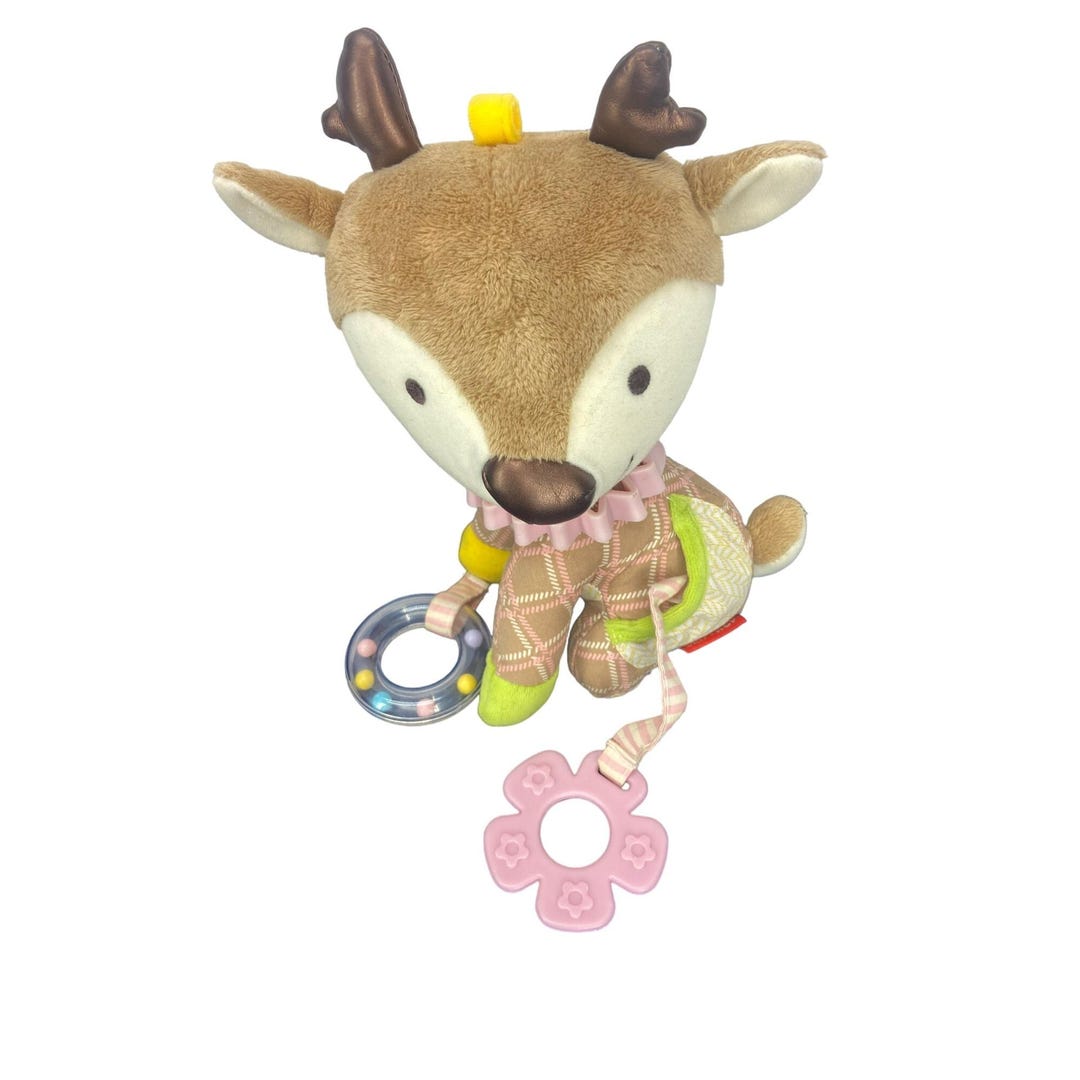 Skip Hop Reindeer Deer Activity Plush Rattle Teether 10" Stuffed Animal ...