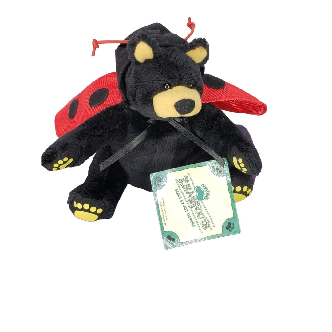 Vintage Big Sky Carvers Ladybug Bear Small Plush 1996 Black Teddy Bear ...