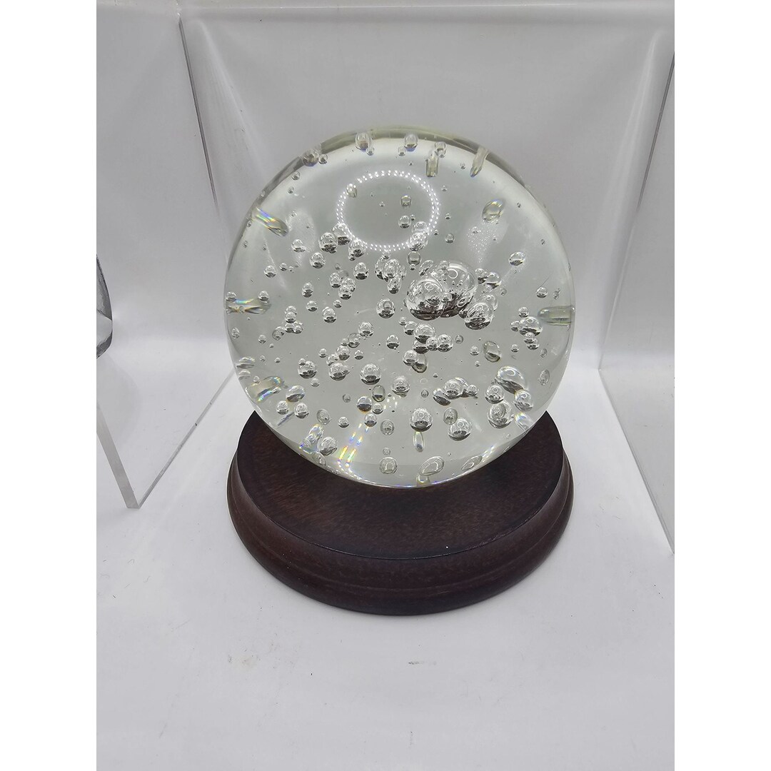 Vintage Large Crystal Controlled Bubble Art Glass Paperweight - Etsy