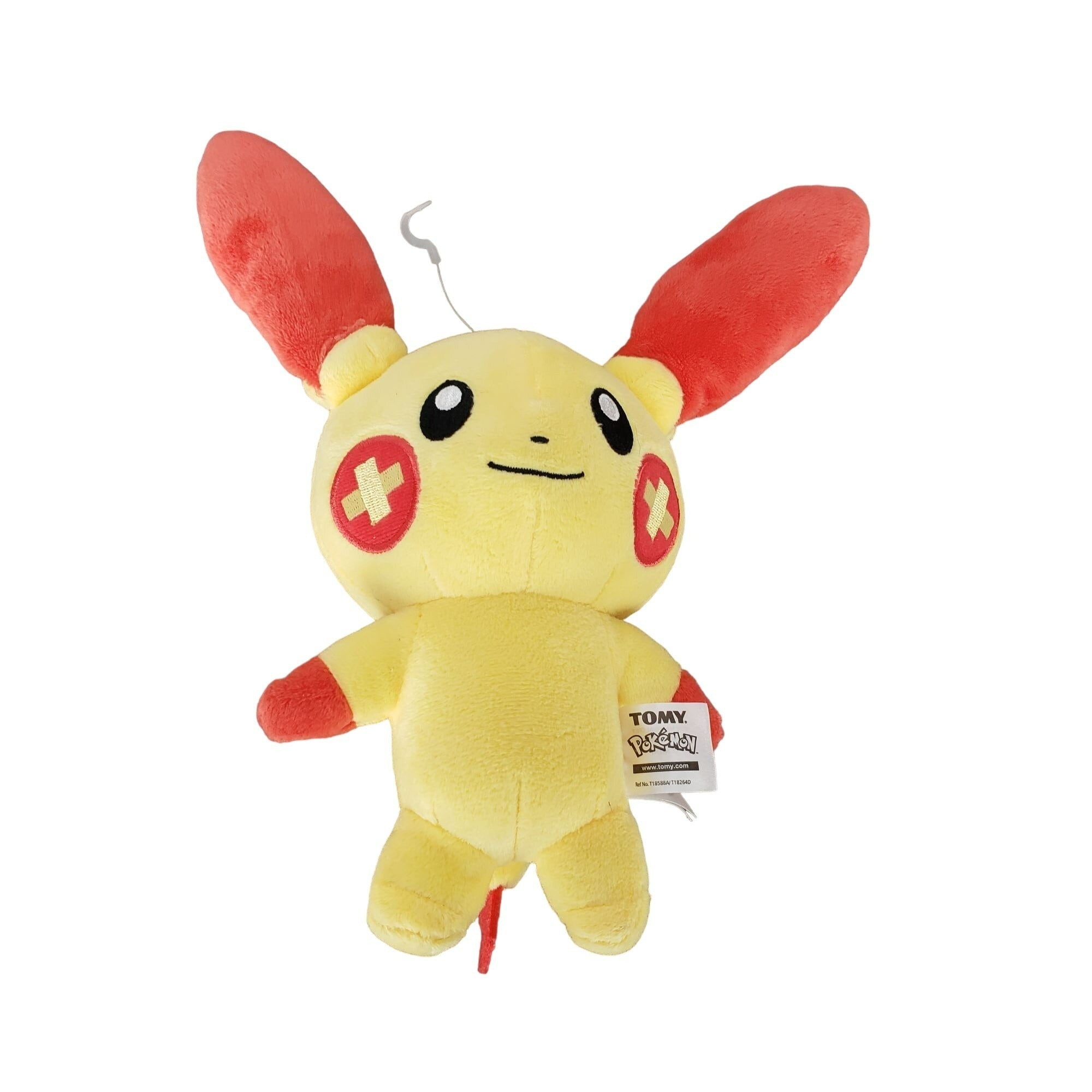 Pokemon Plusle 10" Plush Stuffed Animal 2015 Tomy Yellow Red Crosses ...