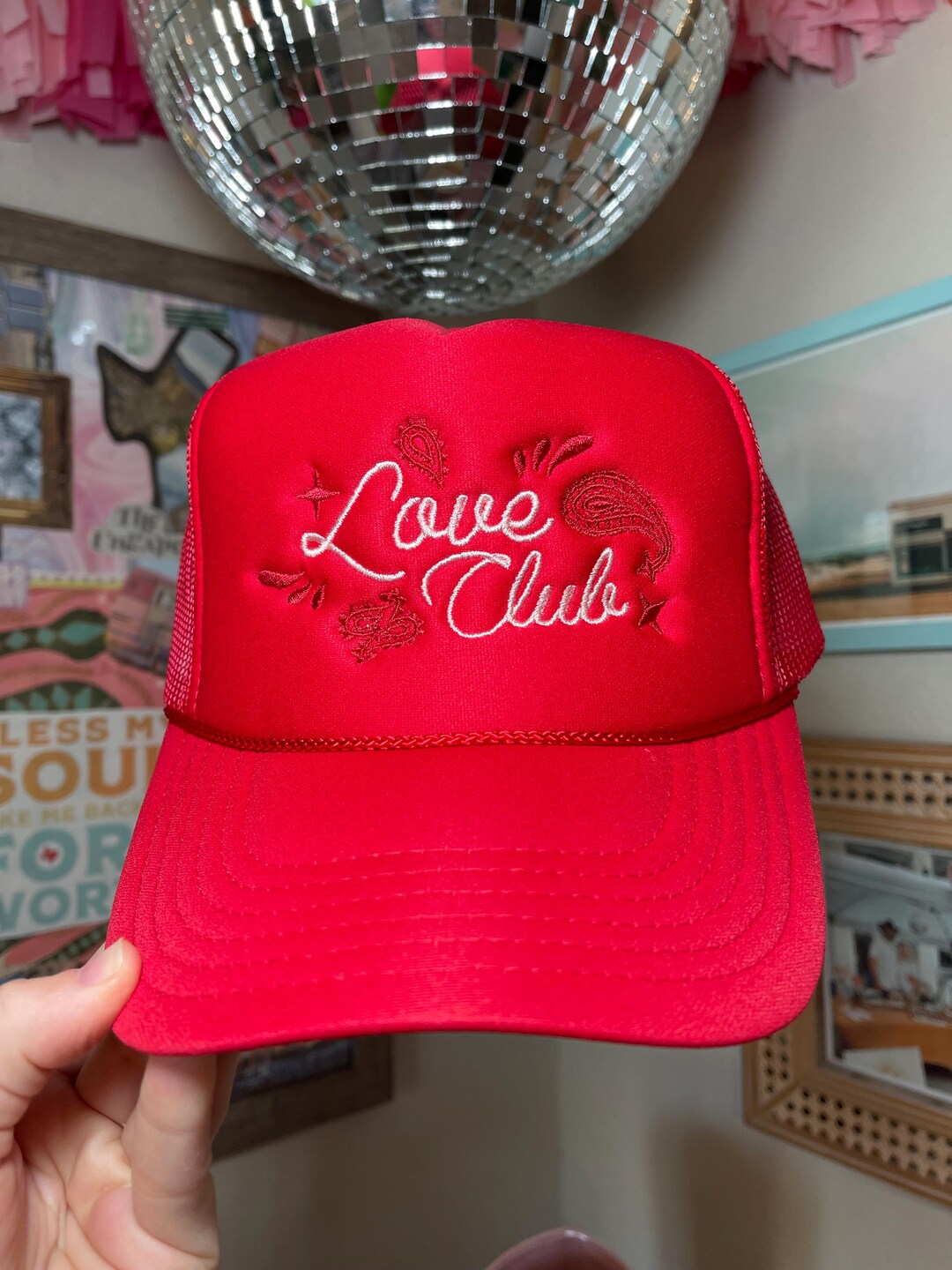 Red "love Club" Embroidered Trucker Hat, Gift for Her, Gifts for Him ...