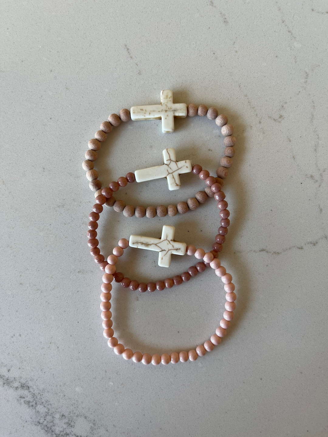 Beaded Cross Bracelet - Etsy