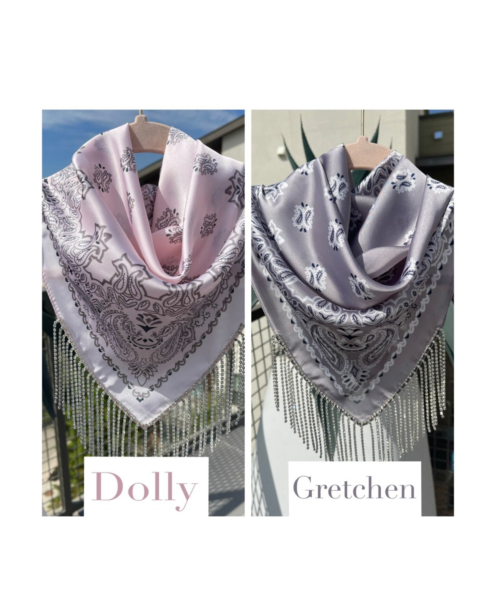Silky Bandana With Rhinestone Fringe Rhinestone Cowgirl - Etsy