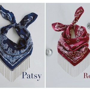 Silky Bandana With Rhinestone Fringe Rhinestone Cowgirl - Etsy