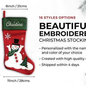 Custom Christmas Stocking - Script Font - Traditional Design: Santa ...