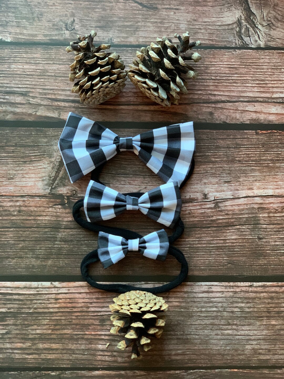 White Buffalo Plaid Bow - Your Choice of Size & Attachment! - Holiday ...