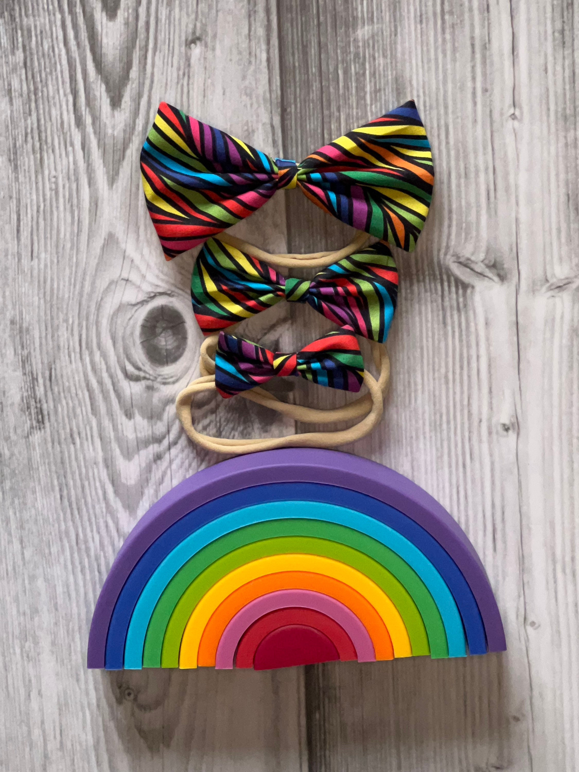 Rainbow Coil Bow - Your Choice of Size & Attachment! - Multicolored Bow ...