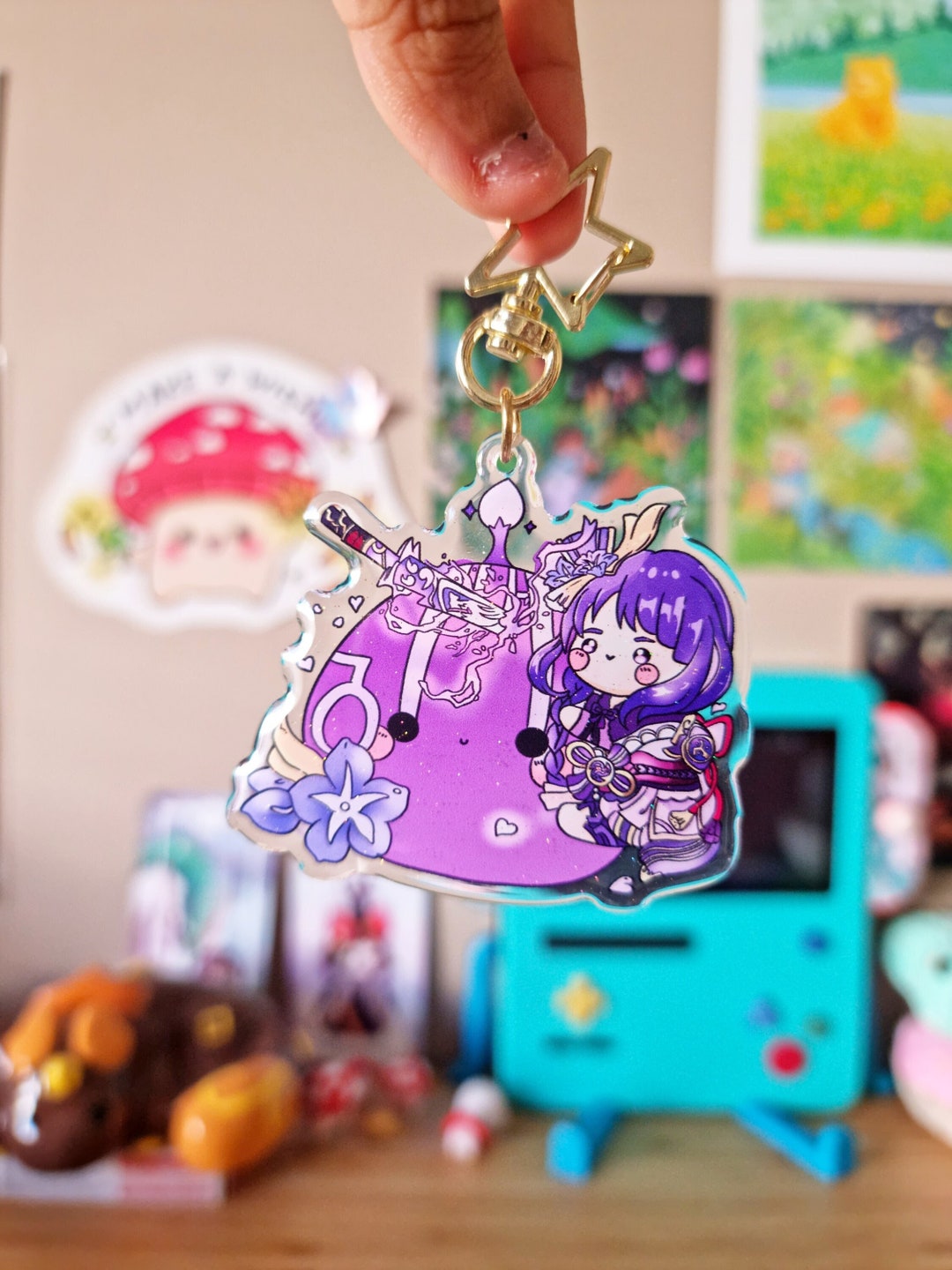 Raiden Blob Keychain Genshin Impact Genshin Resin Keychain - Etsy