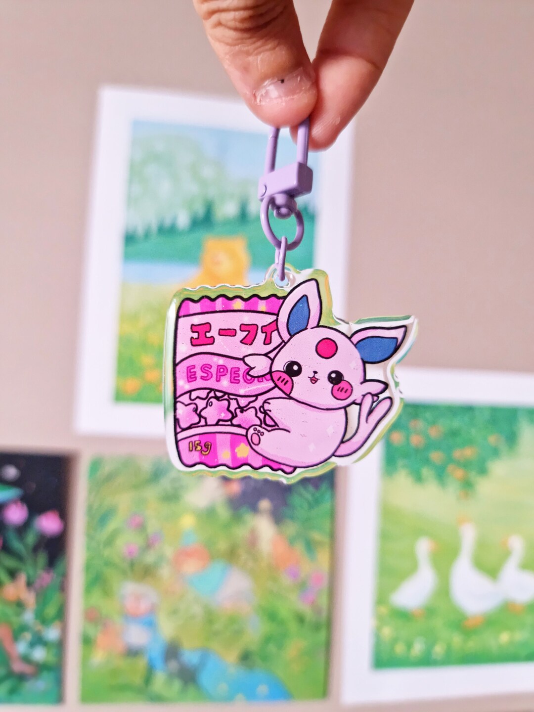 Espeon Pokemon Keychain Eevee Evolution Eeveelution - Etsy