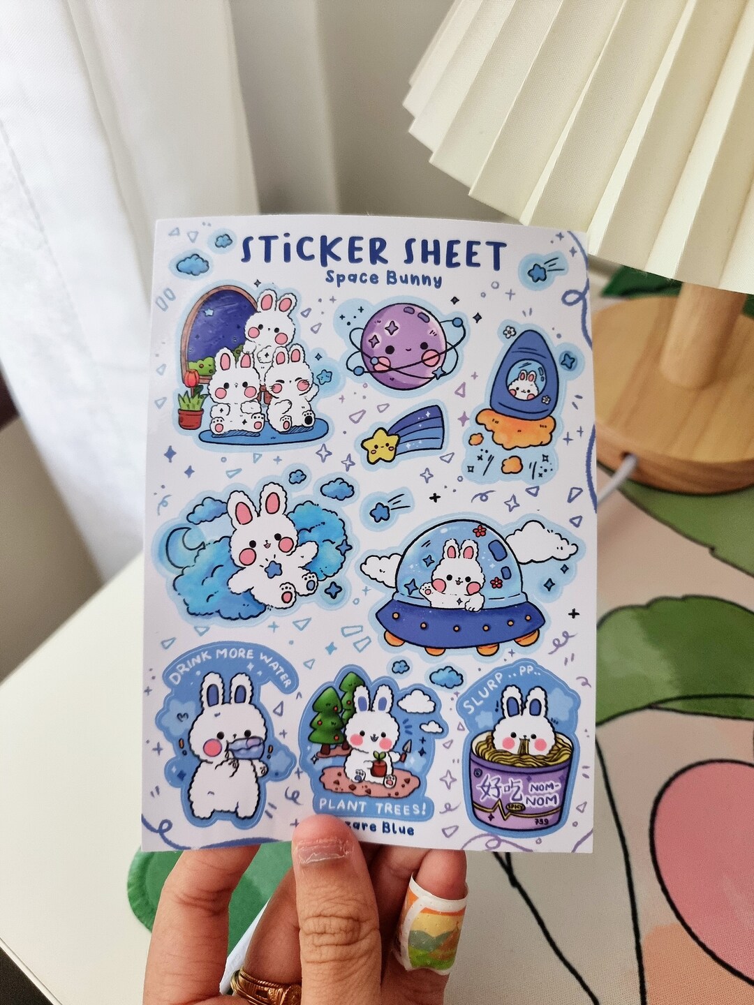 Sticker Sheet Space Space Bunny, Cute Rabbit Stickers, Stickers ...