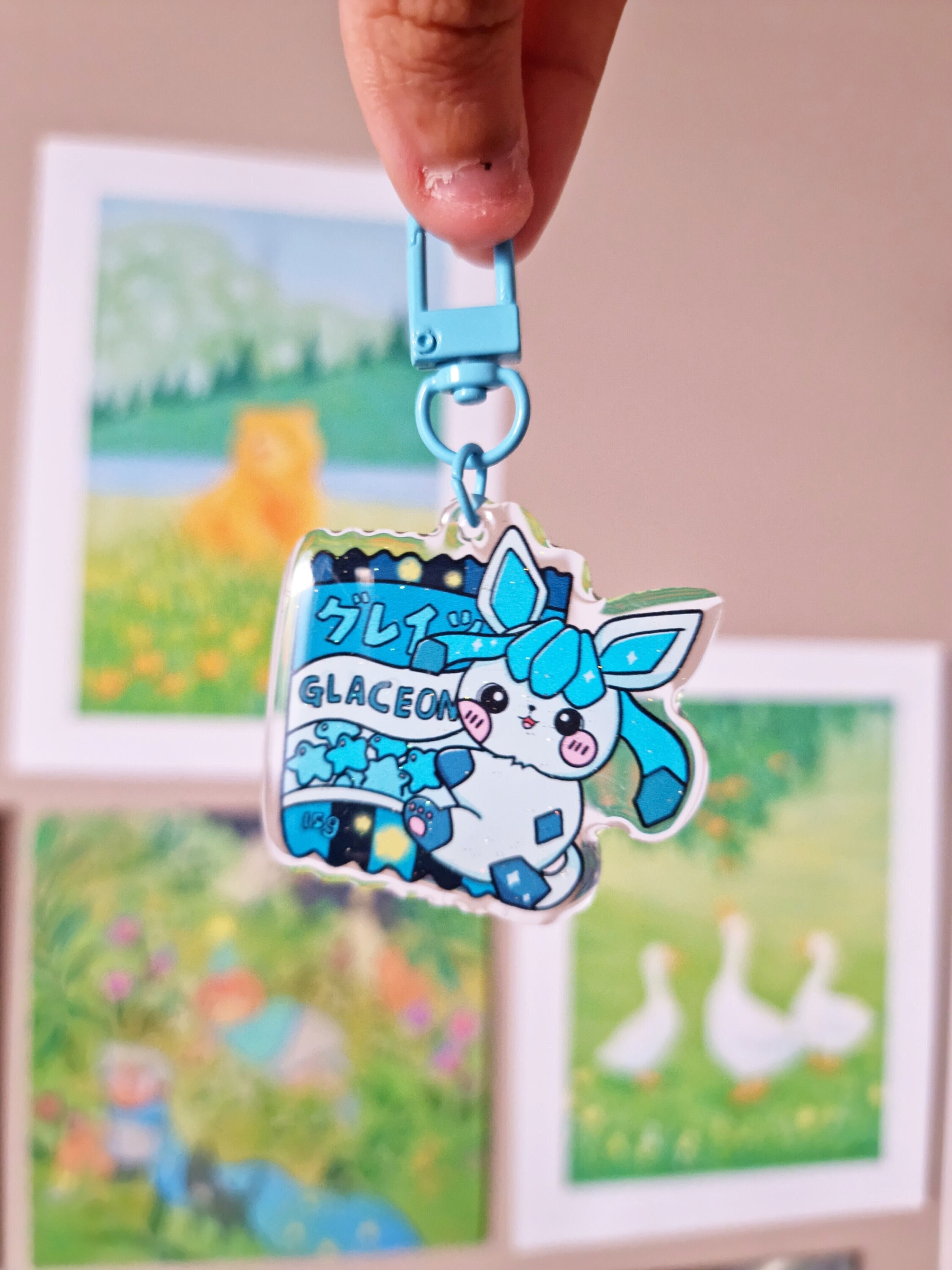 Glaceon Pokemon Keychain Eevee Evolution Eeveelution - Etsy Australia