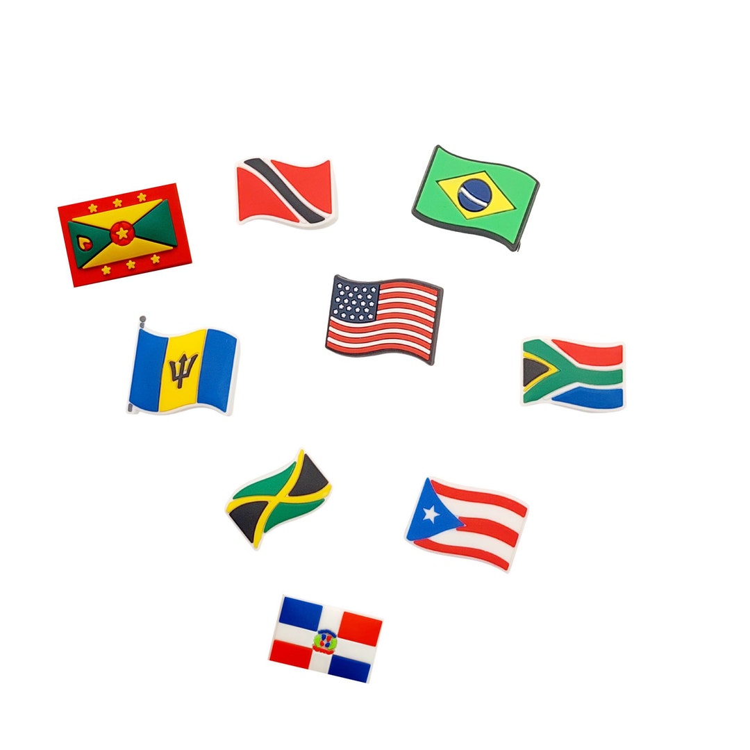 Flag Croc Charms, Shoe Charms, Shoe Accessories, Shoe Decorations ...