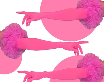 Hot Pink Long Gloves - Etsy