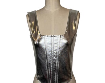 Silver Corset - Etsy