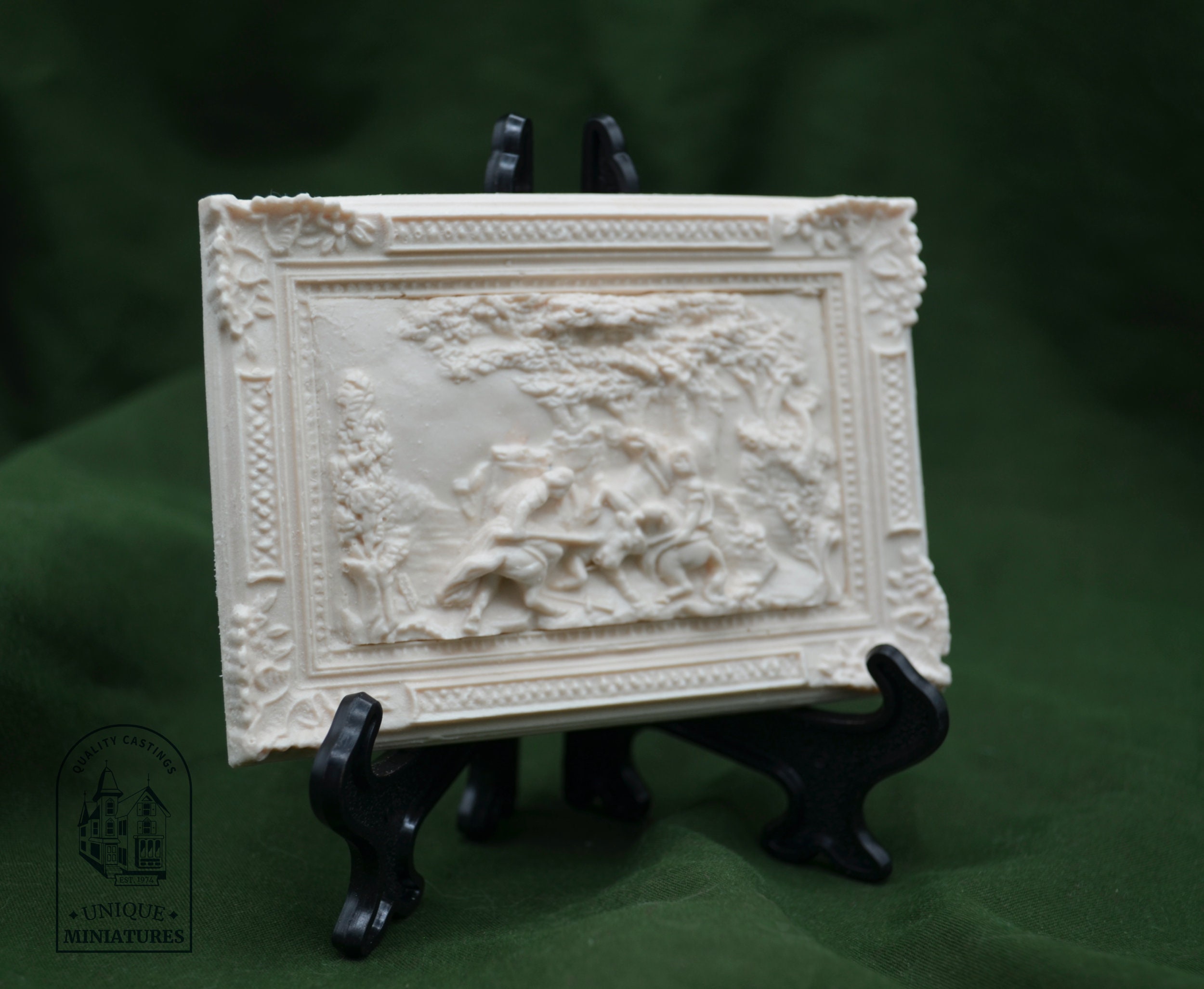 The Victory | Framed Hunting Scene | Miniature Ceiling Carving - Etsy