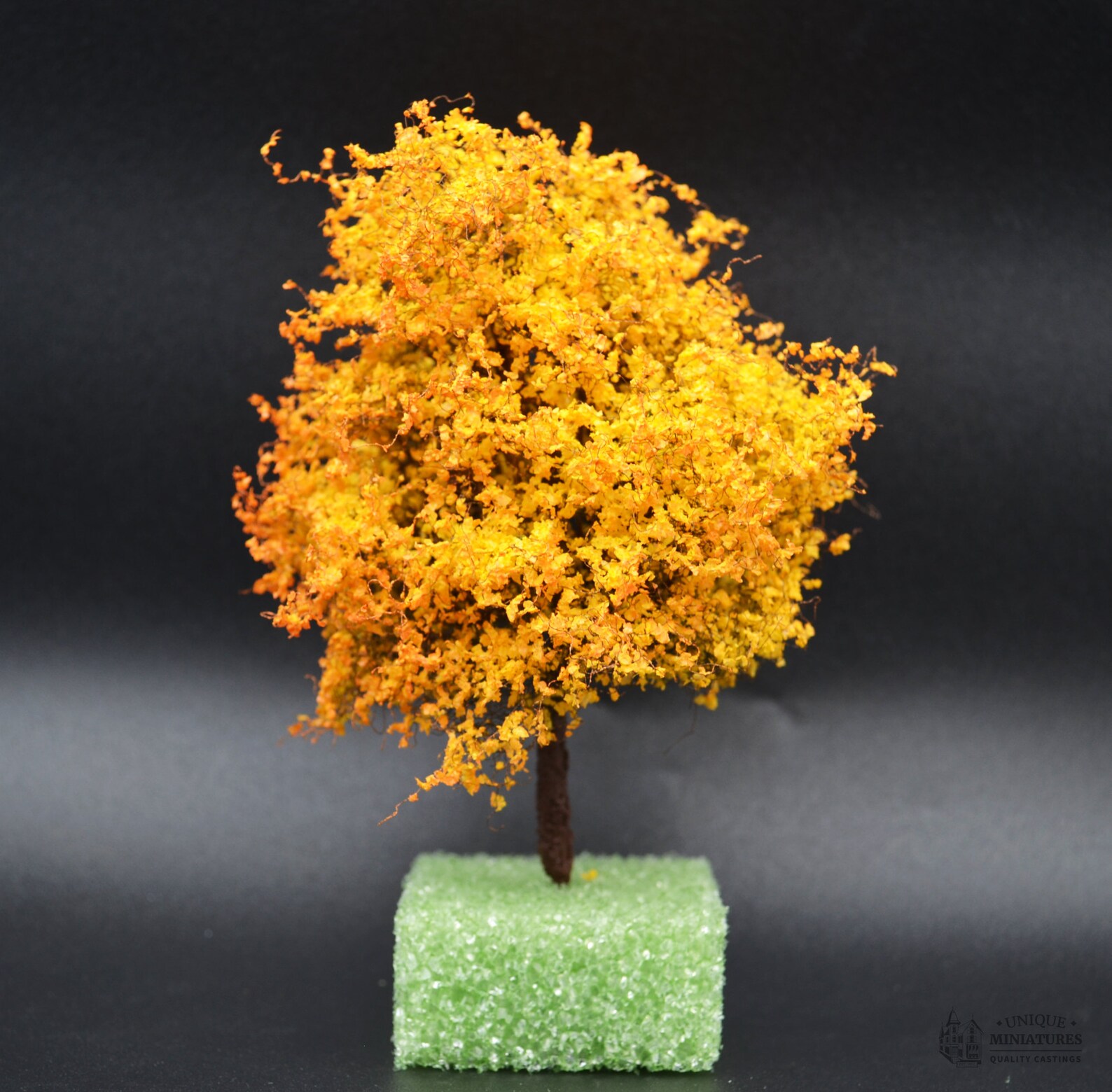 Small Autumn Sugar Maple Tree on Spike 4 Inches Miniature for Dollhouse ...