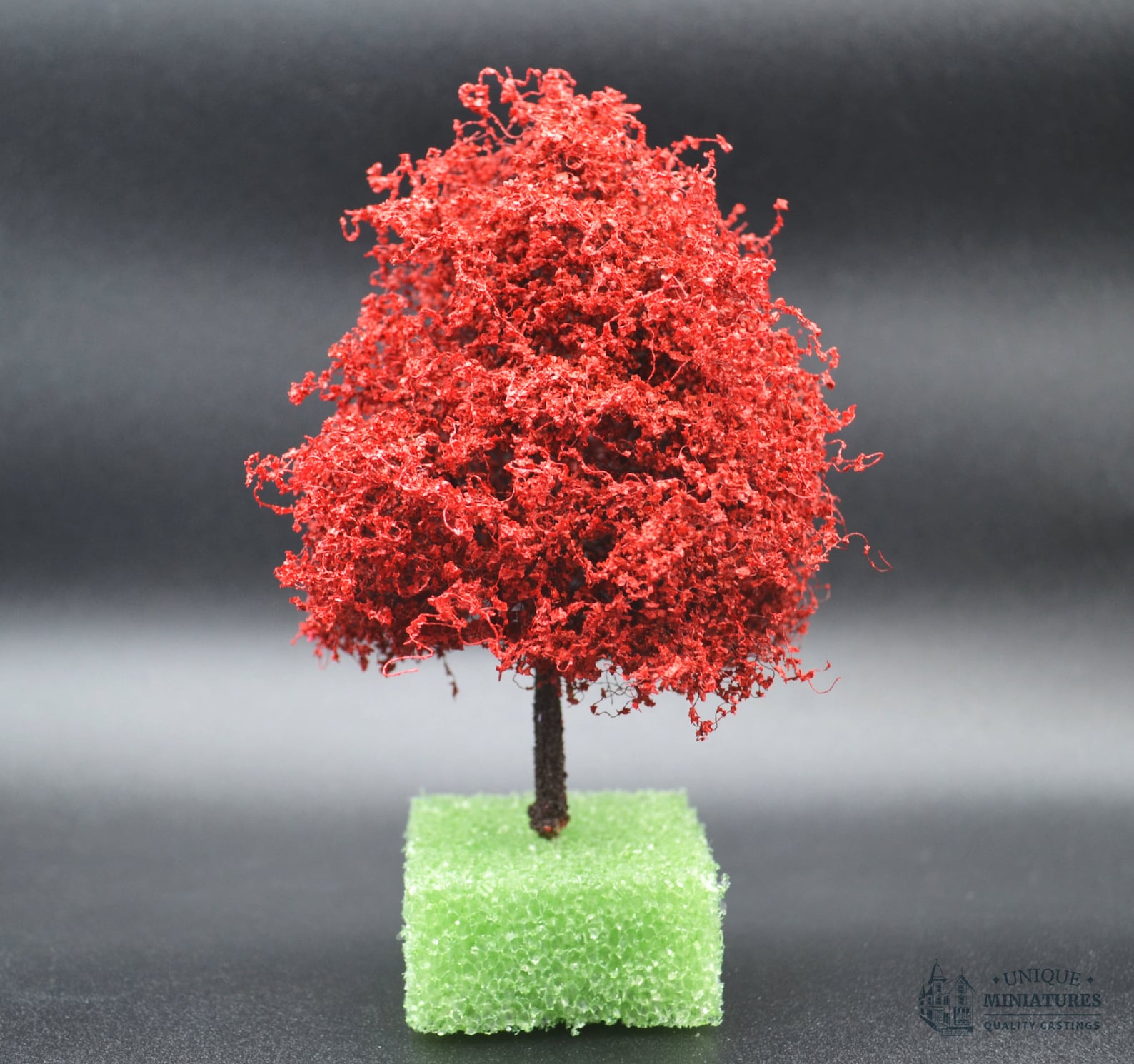 Small Autumn Sugar Maple Tree on Spike 4 Inches Miniature for Dollhouse ...