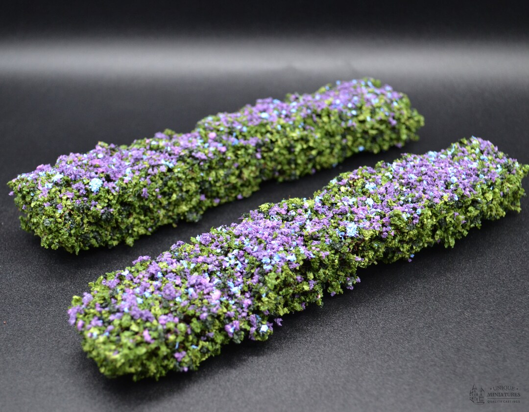 Purple Flower Square Hedges | 8 Inches | Set of 2 | Miniature for ...