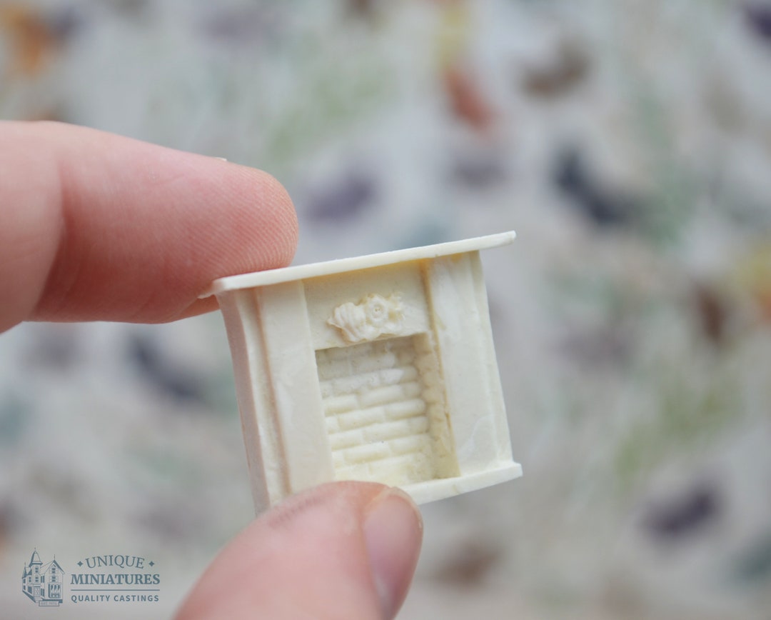 Miniature Rose Crest Fireplace in 1:48 Scale | Dollhouse Ornamentation ...