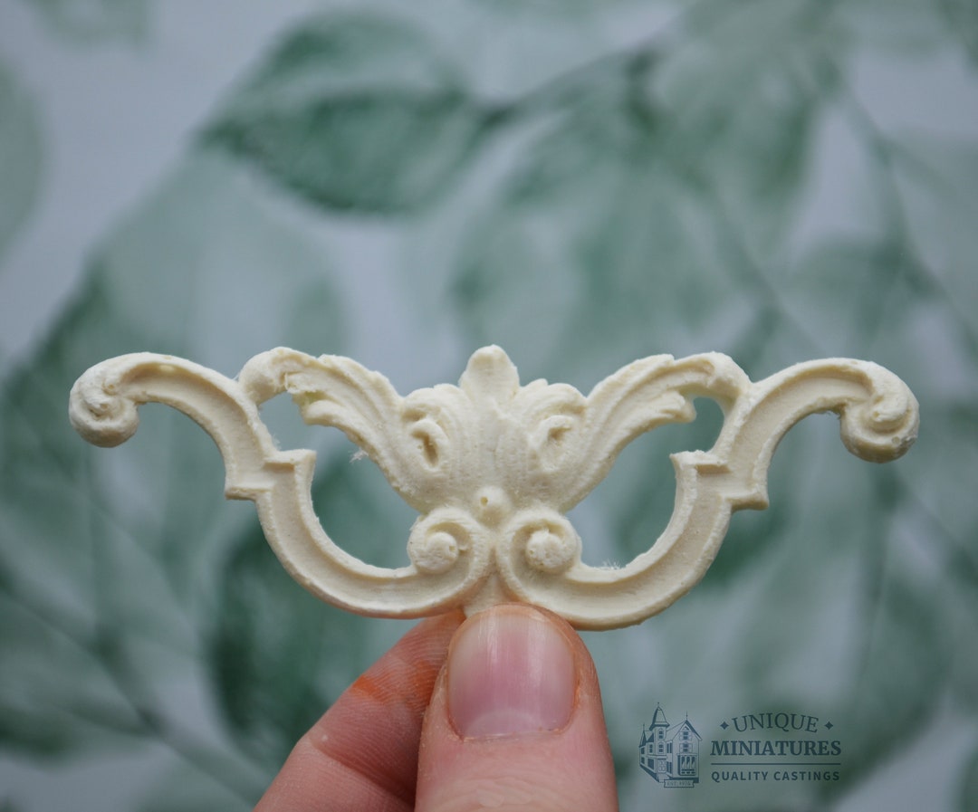 Fern Scroll Ceiling Carving | Ornamentation for Dollhouse | Set of Four ...