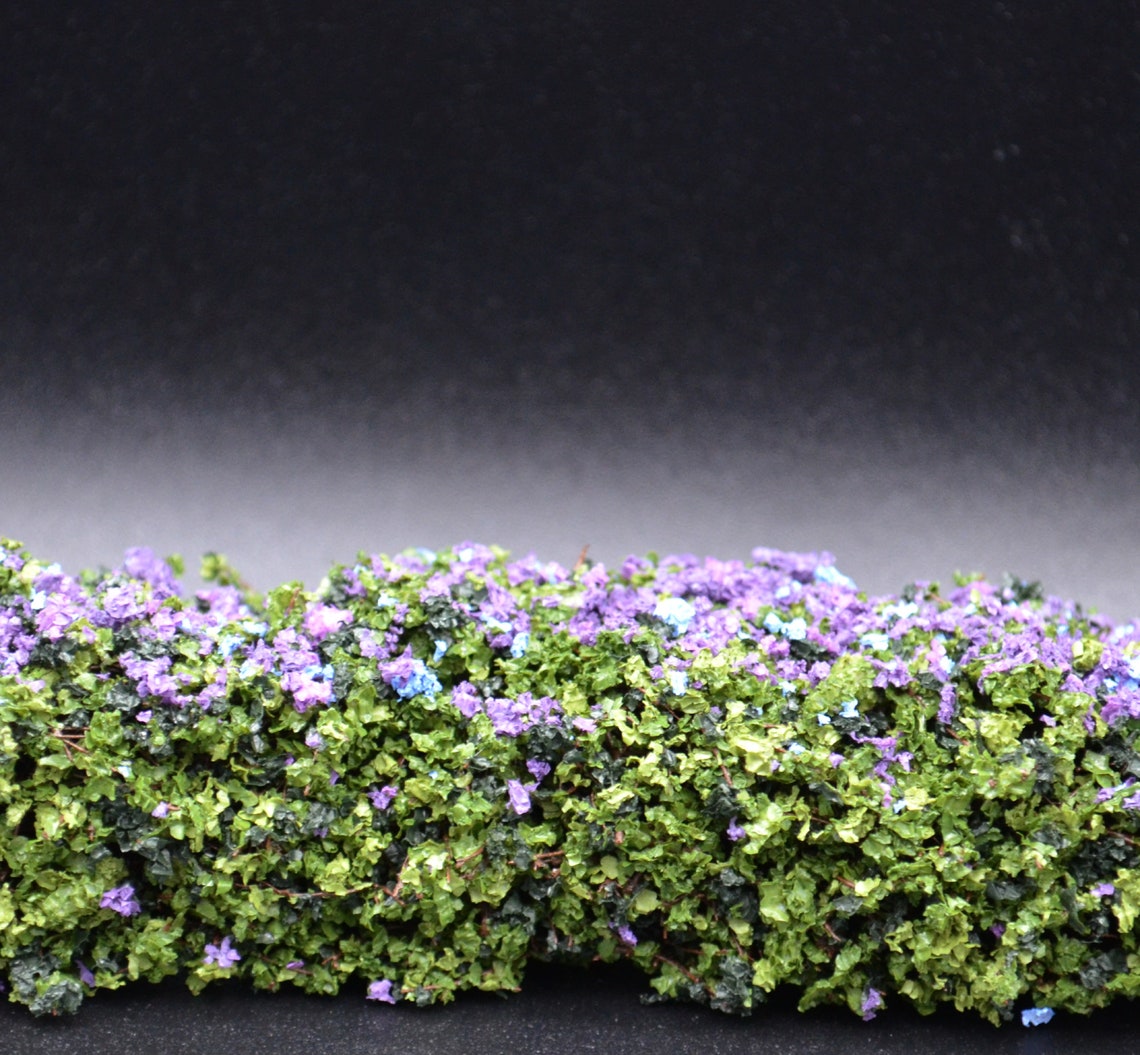 Purple Flower Square Hedges | 8 Inches | Set of 2 | Miniature for ...