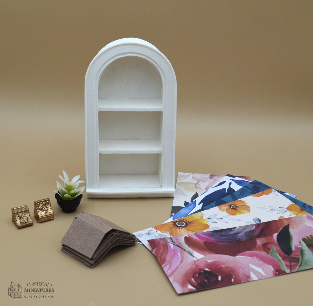 DIY Lined Miniature Bookcase Kit for Dollhouse - Etsy