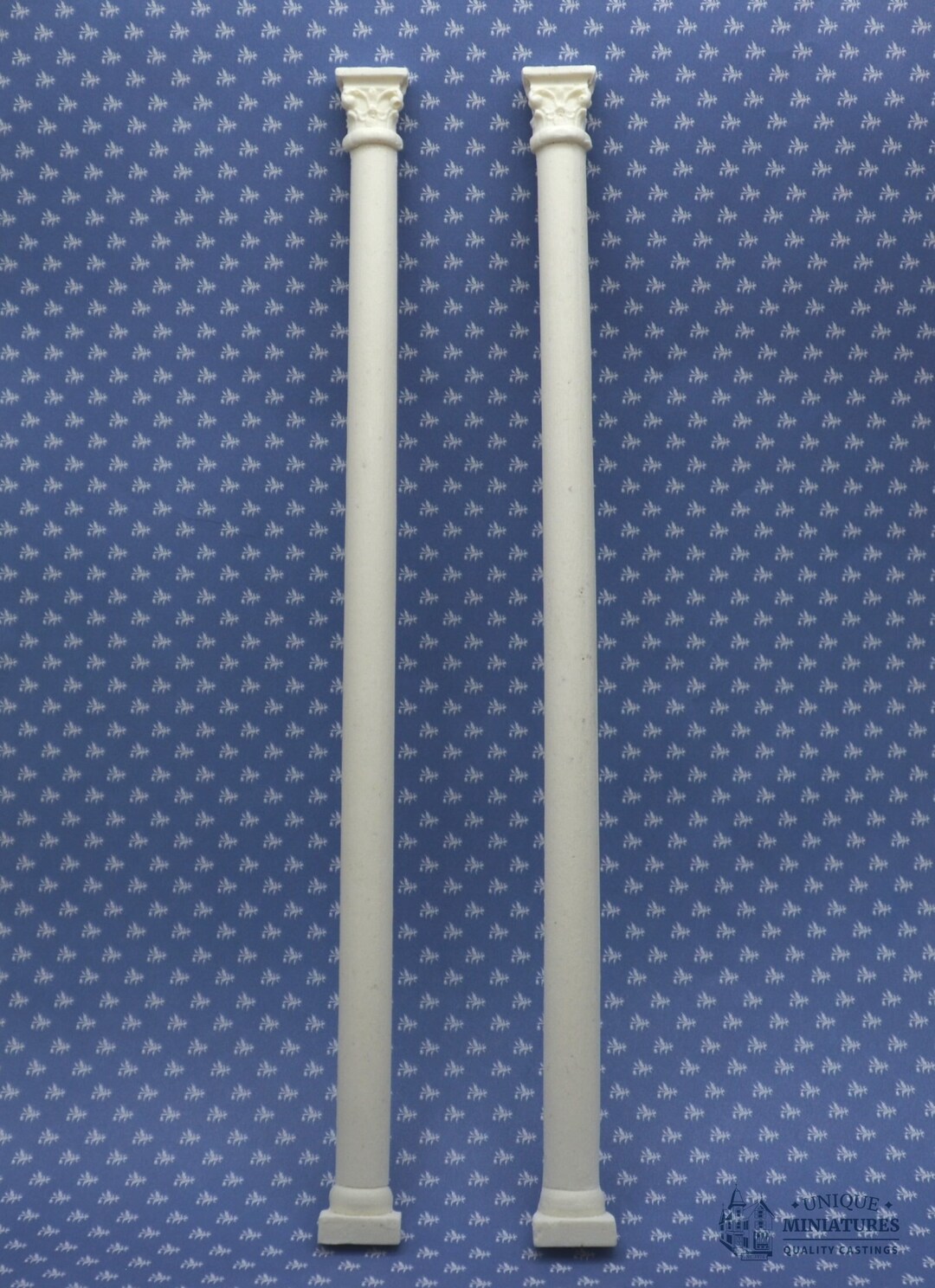 Long Carved Crest Half-round Column | Ornate Miniature Decor | Set of ...