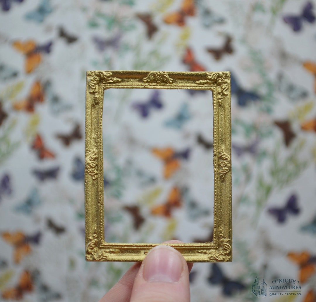 Dainty Gold Rose Frame | Ornamentation for Dollhouses - Etsy