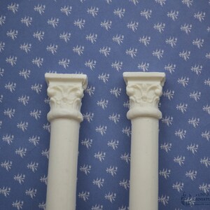 Long Carved Crest Half-round Column | Ornate Miniature Decor | Set of ...
