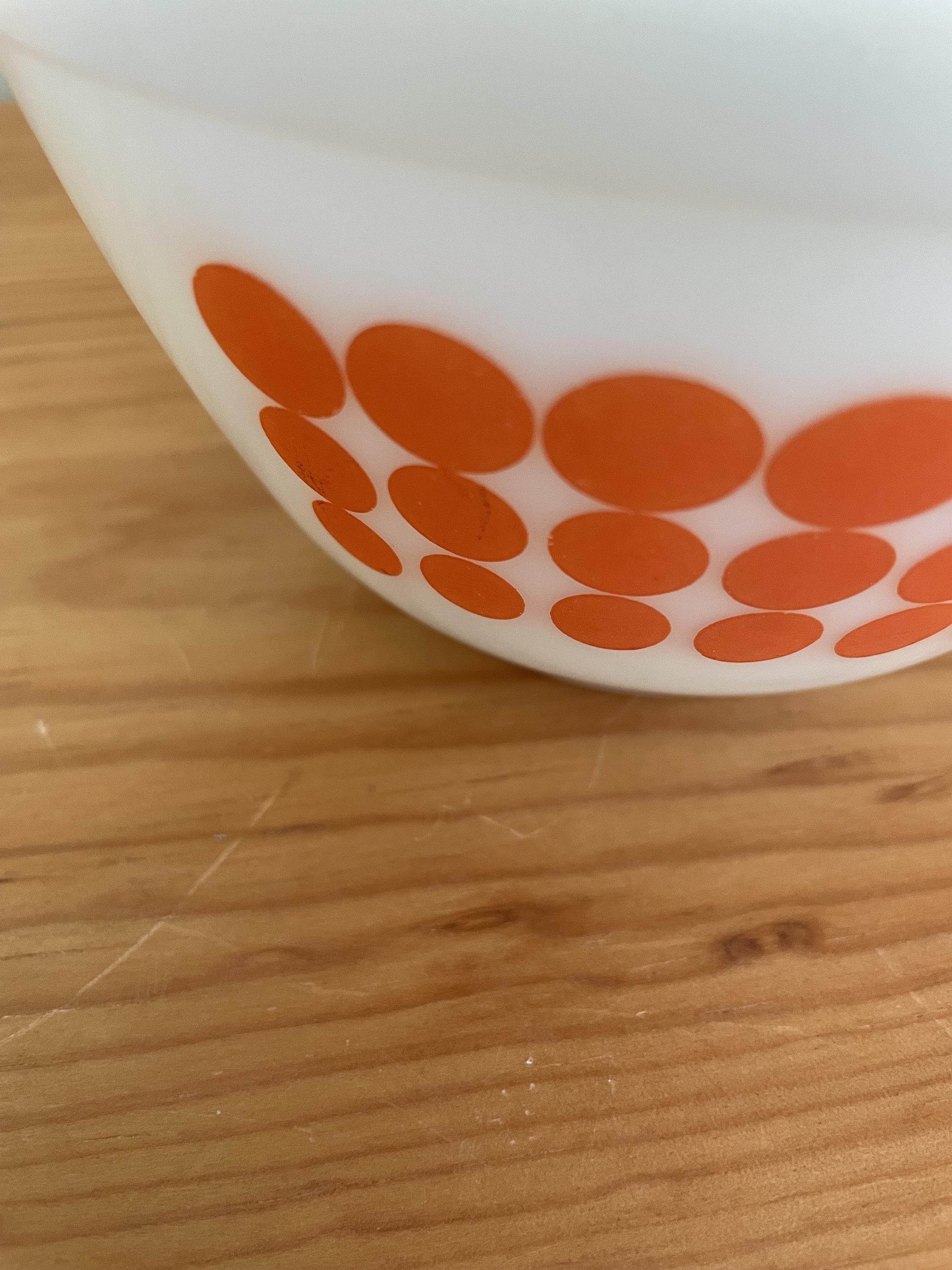 Vintage Pyrex Bowl Orange Dot Milk Glass Mixing Bowl - Etsy