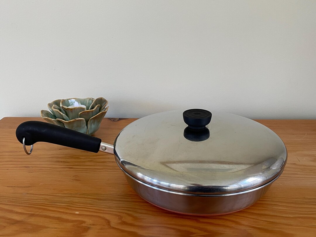 Vintage 1801 Revere Ware Copper Bottom Revere 10 Skillet With Lid or 9 ...