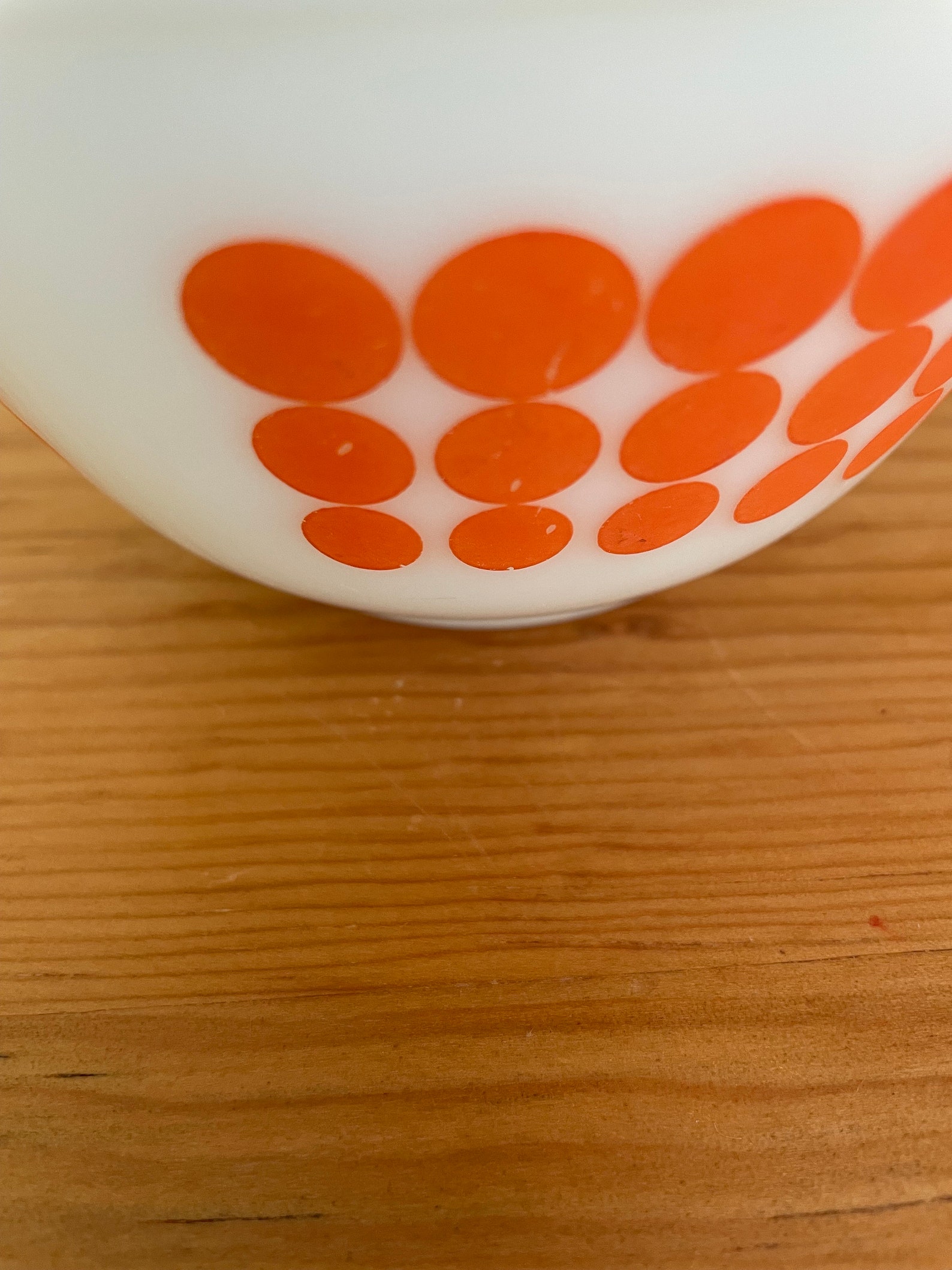 Vintage Pyrex Bowl Orange Dot Milk Glass Mixing Bowl - Etsy