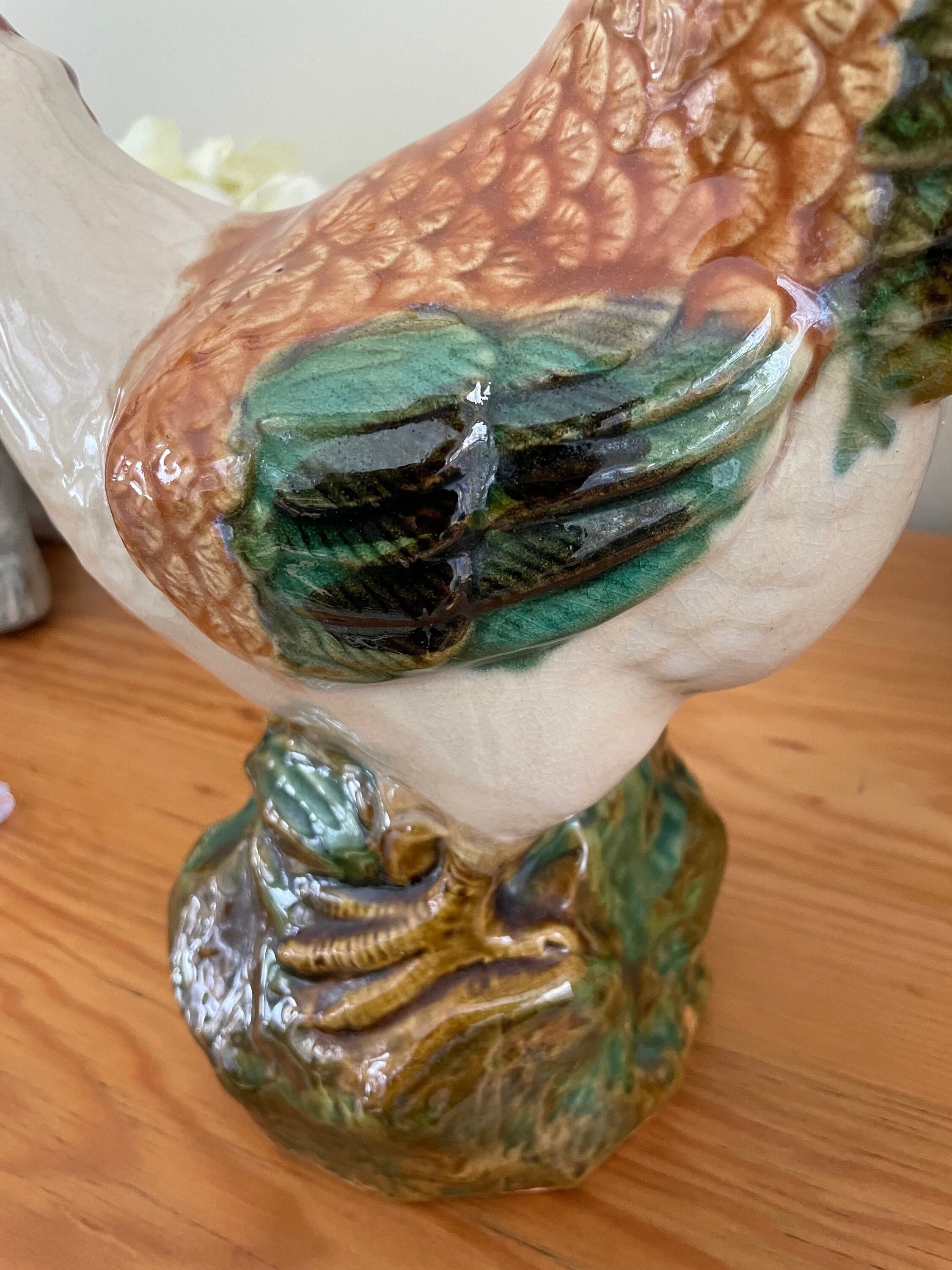 Vintage Majolica Hand Painted Chicken Hen - Etsy