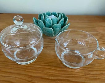 Princess House Heritage Crystal Creamer and Sugar Bowl With Lid - Etsy