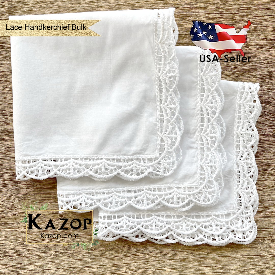 Lace Handkerchief Bulk-embroidery Wedding Handkerchief Wholesale -white ...