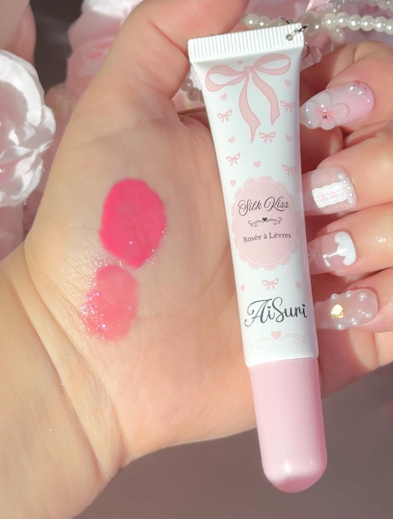 Silk Kiss-cute, Coquette Tinted Lip Gloss With Keychain, Cute Lip Glaze ...