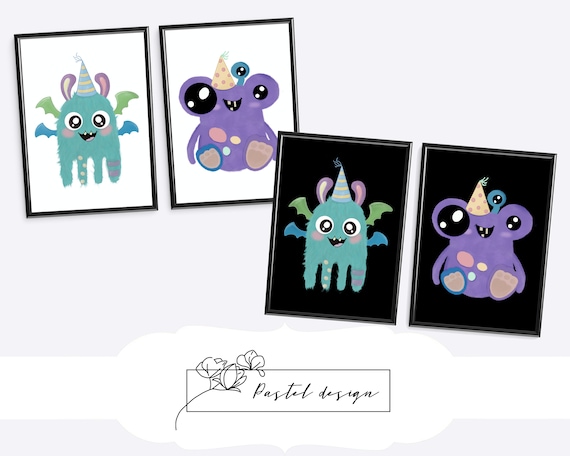 Posters monsters Printable Set Kids | Etsy
