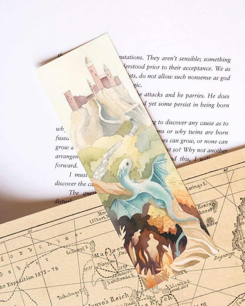Dragon Printable Bookmark Fairytale Castle Bookmark Fantasy - Etsy