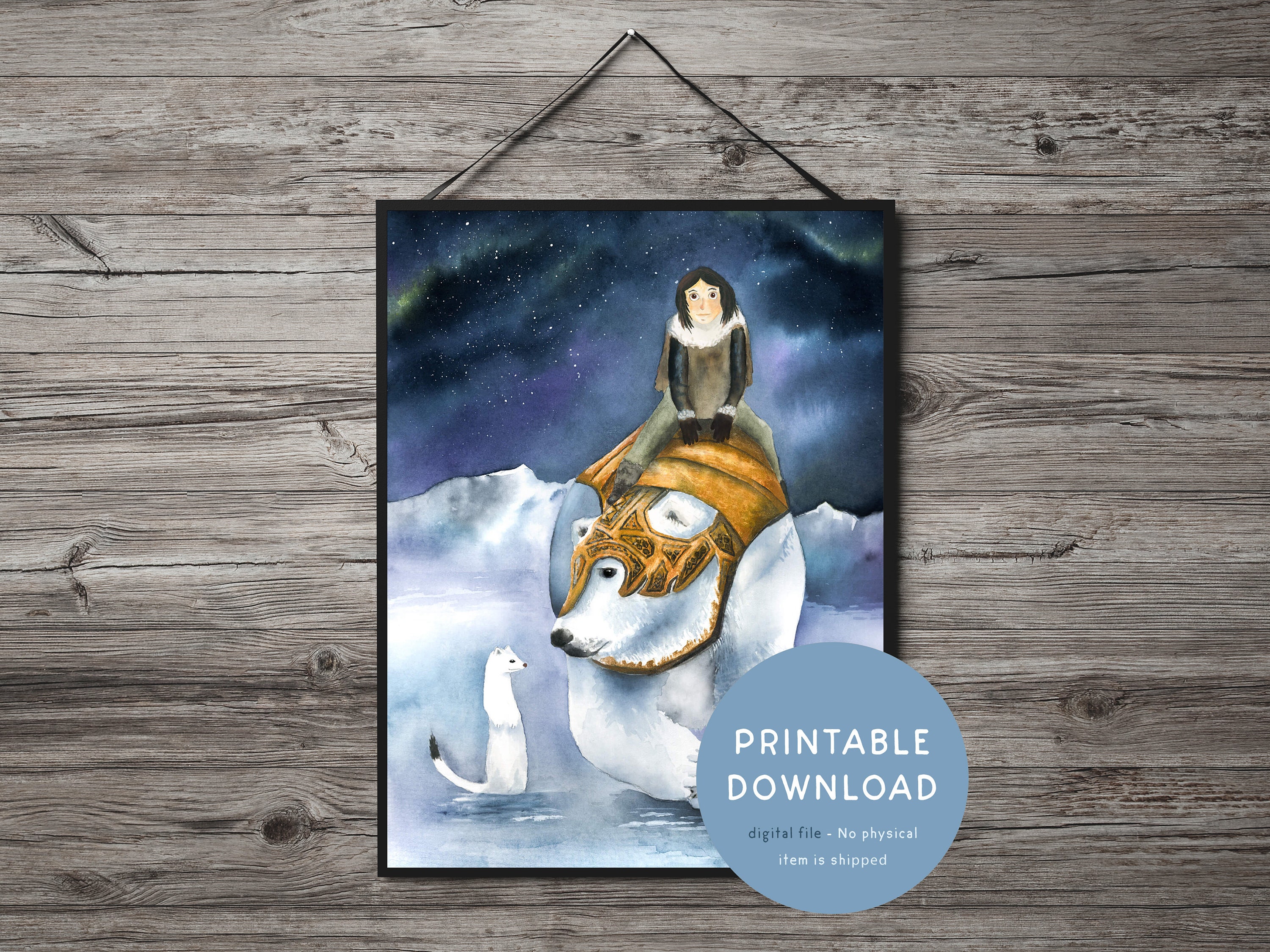His Dark Materials Inspired Printable Wall Art Iorek, Lyra and ...